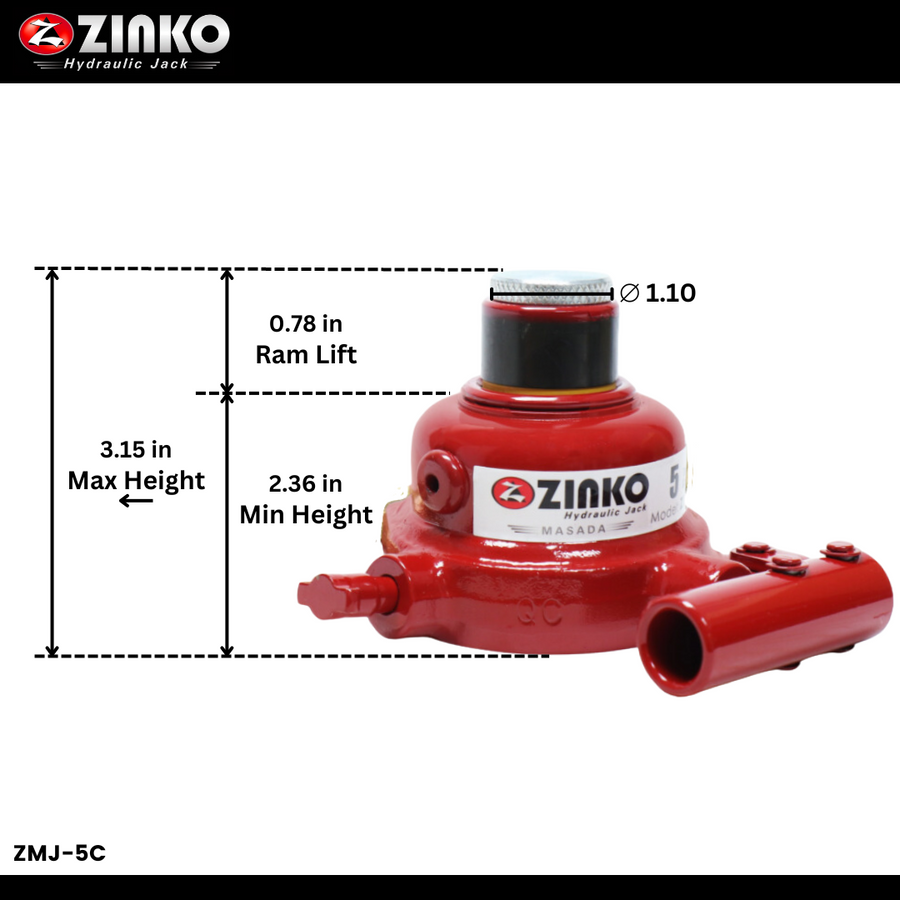 COMPACT MINI JACK - 5 TON MODEL: ZMJ-5C – Zinko Hydraulic Jack